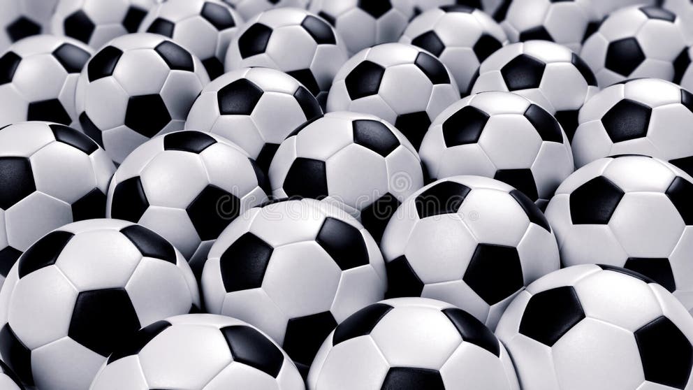 Group of soccer balls stock illustration. Illustration of hexagon ...
