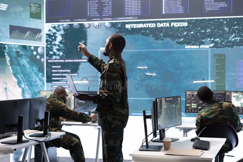 Group of Soldiers Collaborates on Intelligence Gathering with a Big ...