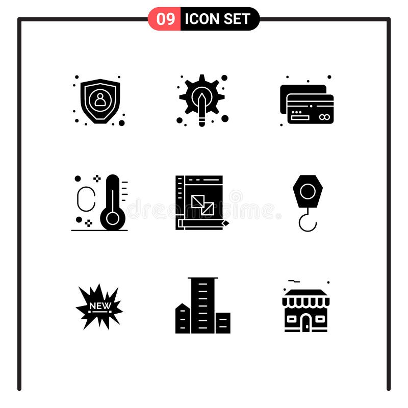 Group of 9 Solid Glyphs Signs and Symbols for Planning, Development ...