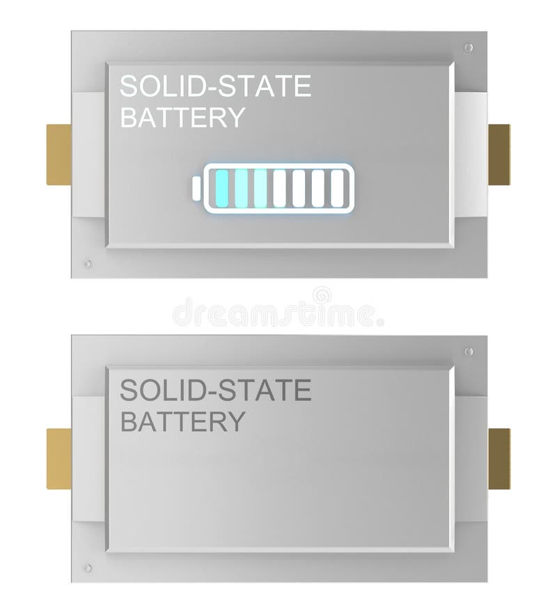 Group of Solid-state or Rechargeable Batteries Isolated on White ...