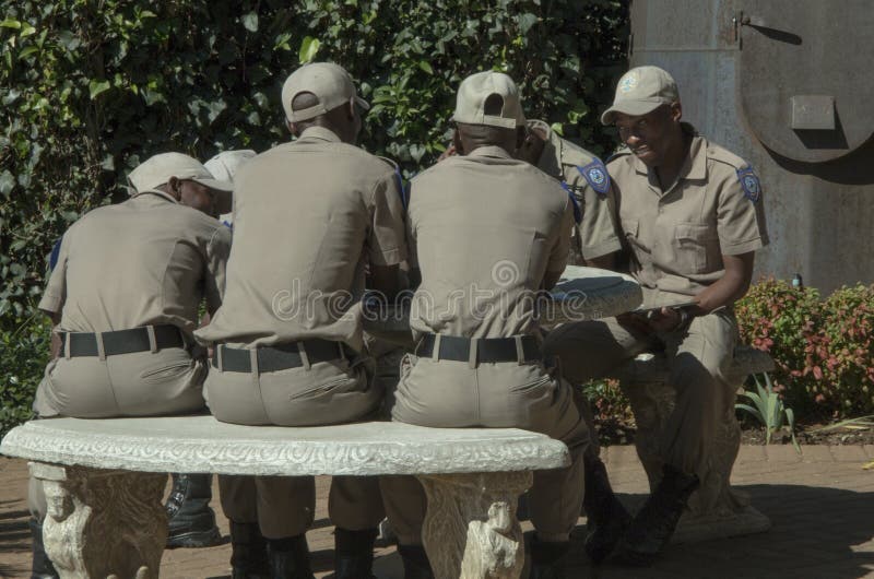 Group of South African Traffic Police Sitting at a Table Editorial ...