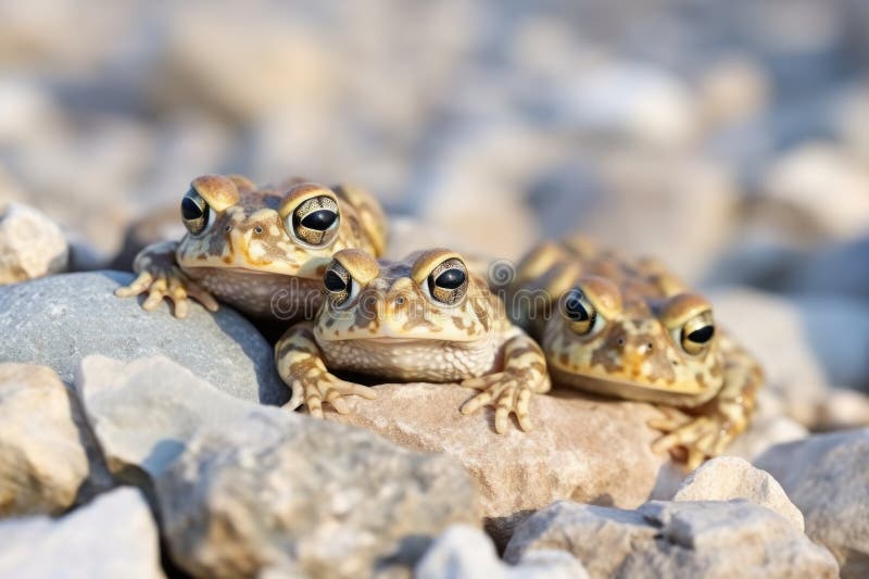 A Group of Spadefoot Toads on a Rocky Desert Surface Stock Photo ...