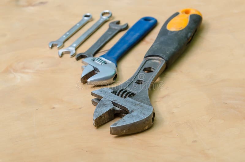 Group of spanners stock image. Image of chrome, water - 61981949