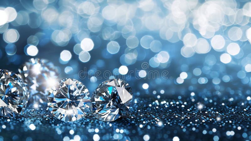 Group of Sparkling Diamonds Scattered on Background with Sparkling ...