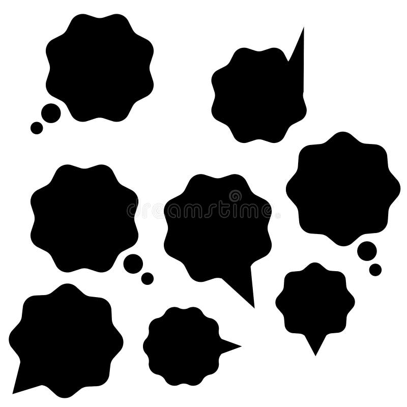 Group of Speech Bubbles with Black Color Stock Vector - Illustration of ...