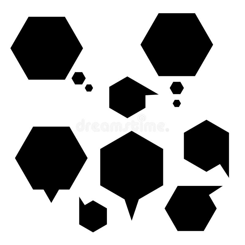 Group of Speech Bubbles with Black Color Stock Vector - Illustration of ...