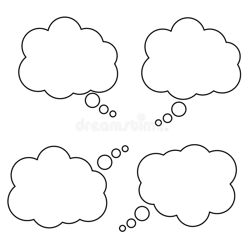Group of Speech Bubbles with Outline Stroke Stock Vector - Illustration ...