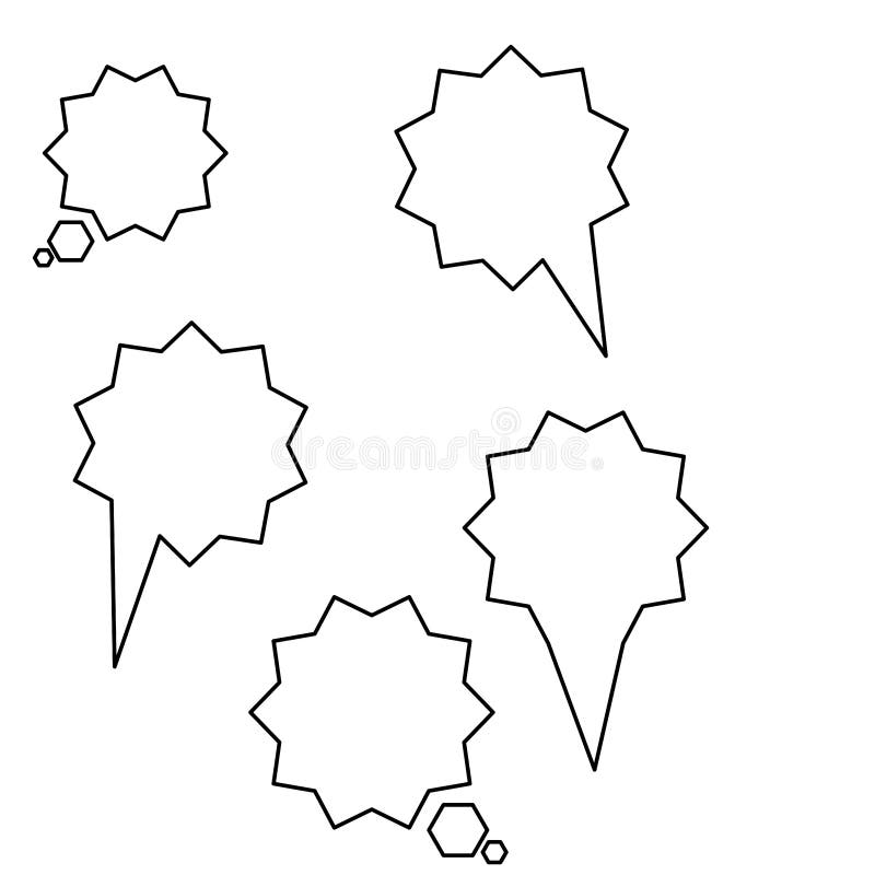 Group of Speech Bubbles with Outline Stroke Stock Vector - Illustration ...