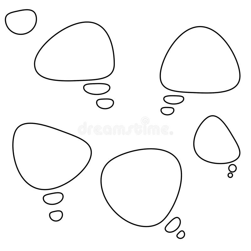 Group of Speech Bubbles with Outline Stroke Stock Vector - Illustration ...
