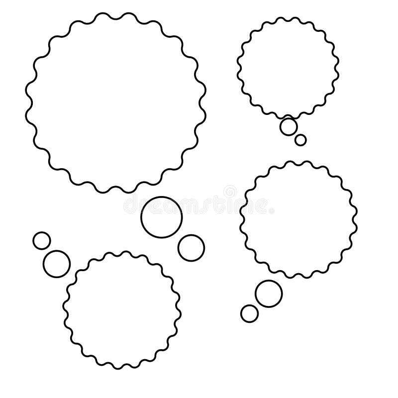 Group of Speech Bubbles with Outline Stroke Stock Illustration ...