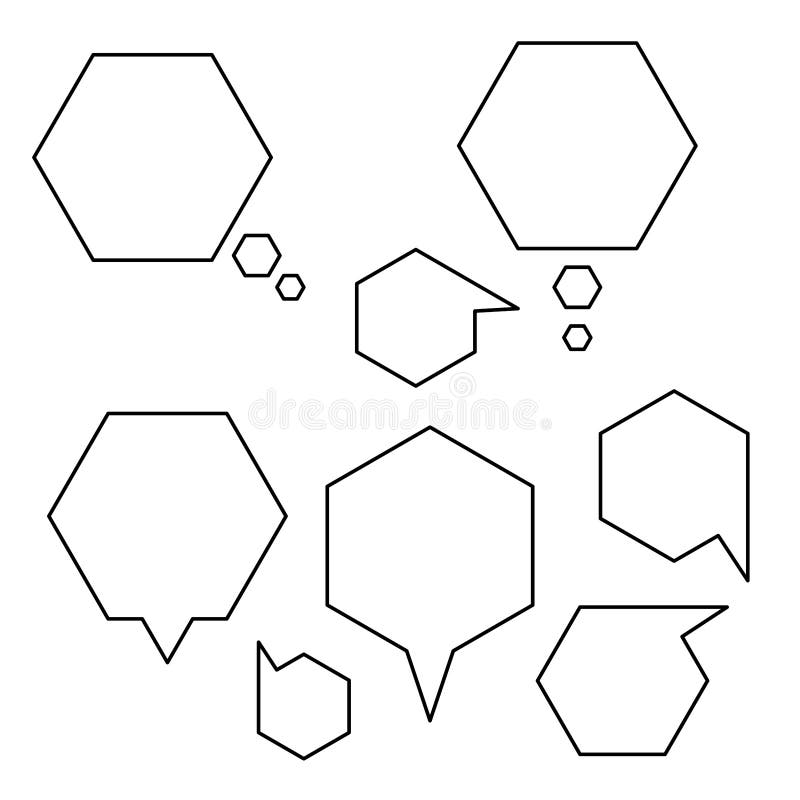 Group of Speech Bubbles with Outline Stroke Stock Vector - Illustration ...