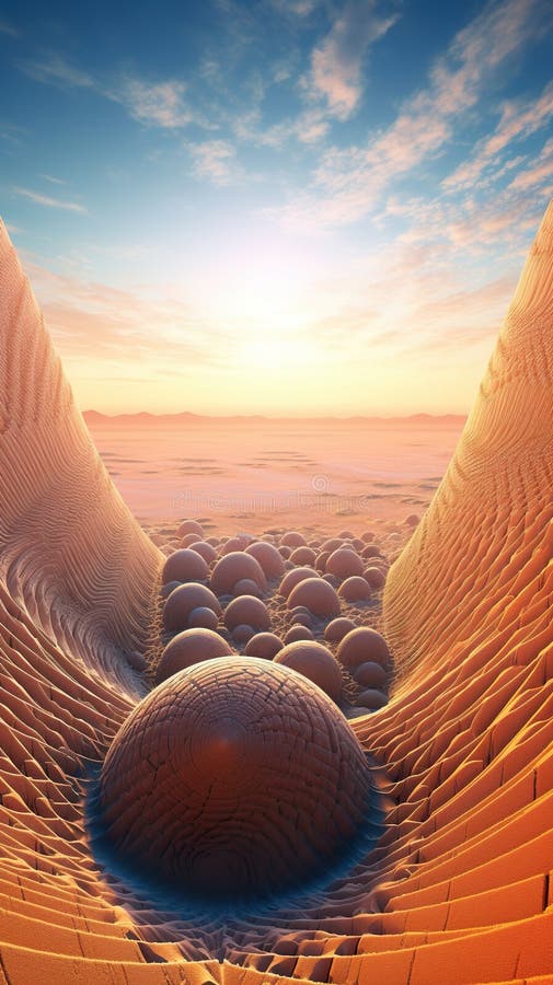 A Group of Spheres Sitting on Top of a Sandy Beach. Generative AI Image ...