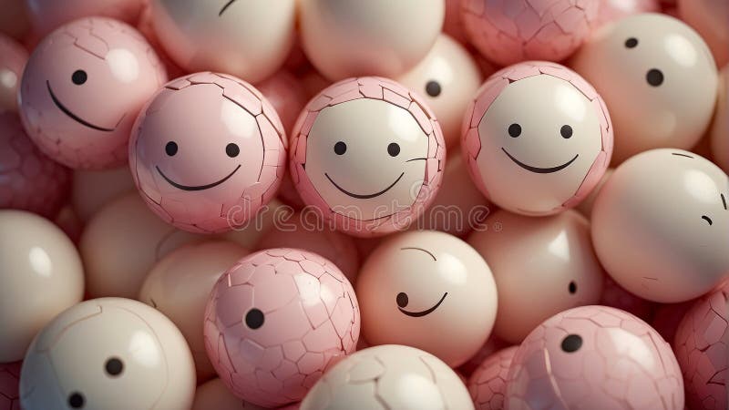 Shiny Red Smiley Face Emoji on Pink Background Stock Illustration ...