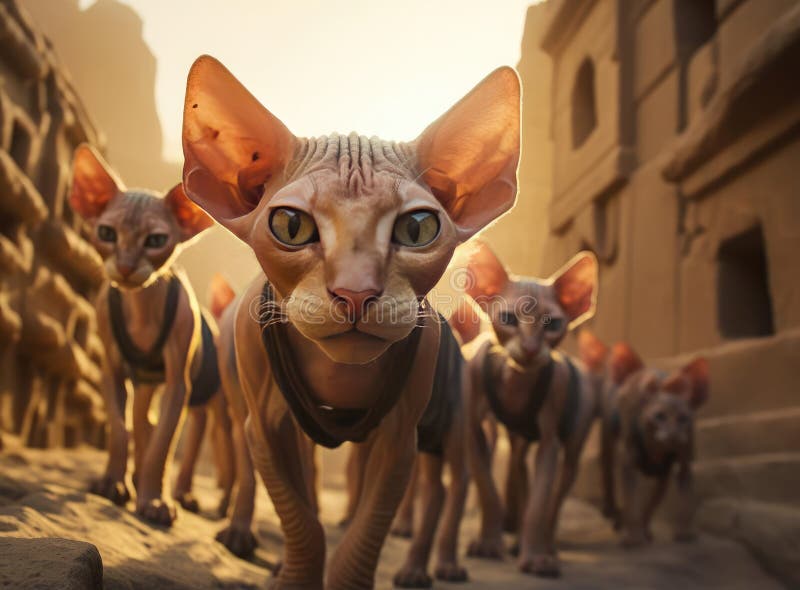 A group of Sphynx cats stock photo. Image of sphynx - 290931226