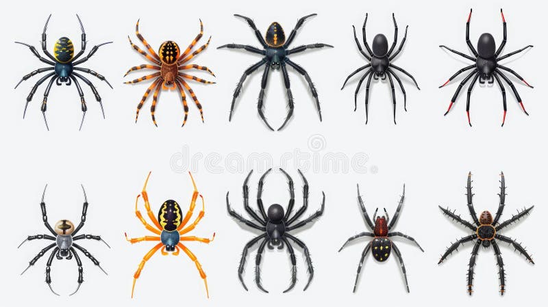 A Group of Spiders Sit Together on the Same Level, Showcasing Their ...