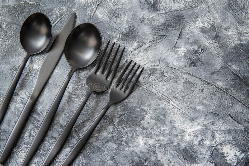 Group of Spoons and Forks Arranged on a Table. Perfect for Restaurant ...