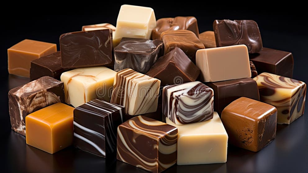 A Group of Square Shaped Chocolates Stock Illustration - Illustration ...