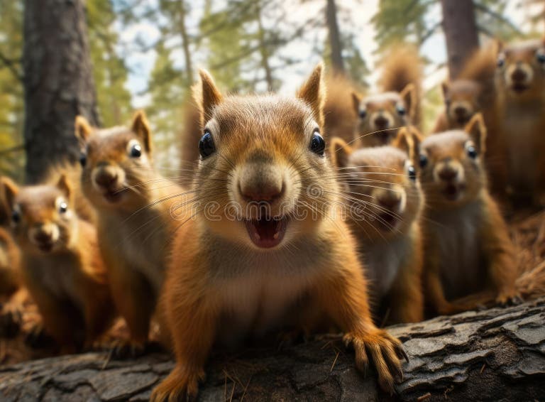 A group of squirrels stock image. Image of woodland - 289743639