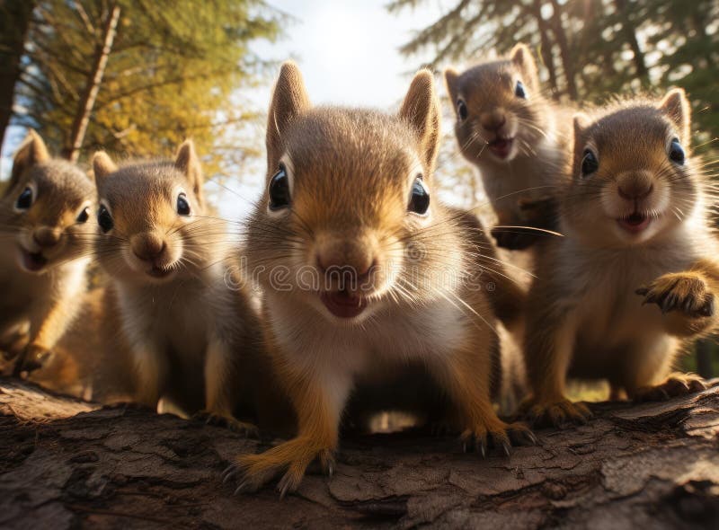 A group of squirrels stock image. Image of forest, wood - 289765283