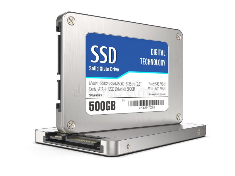 Group of SSD Isolated on White Background 3d Stock Illustration ...