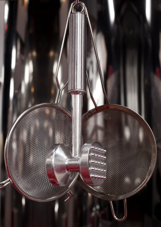 Group of Stainless Steel Kitchenware Stock Photo - Image of kitchen ...