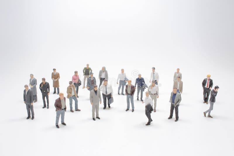 Group of Standing Mini Figure Business People Stock Photo - Image of ...