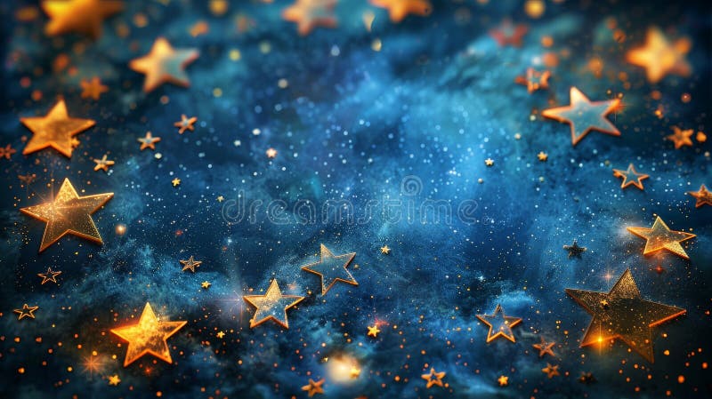 Group of Stars Illuminating the Night Sky Stock Illustration ...
