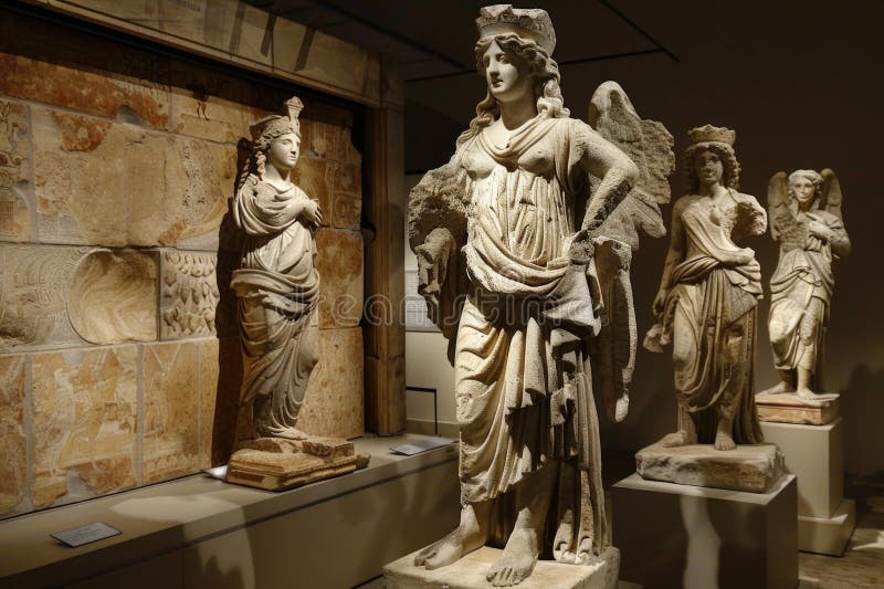 Group of Statues on Exhibit, Suitable for Educational Materials Stock ...