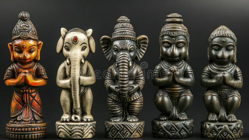 A Group of Statues Seated Next To Each Other, Often Used in Interior ...