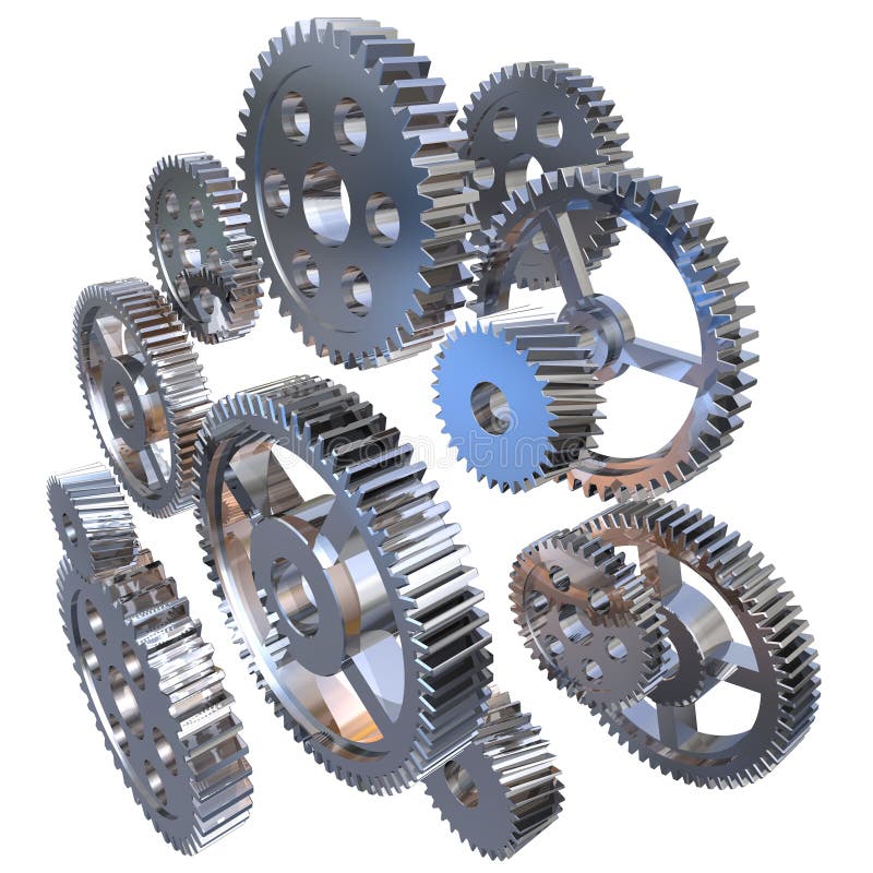 Steel gear wheels stock illustration. Illustration of engineering ...