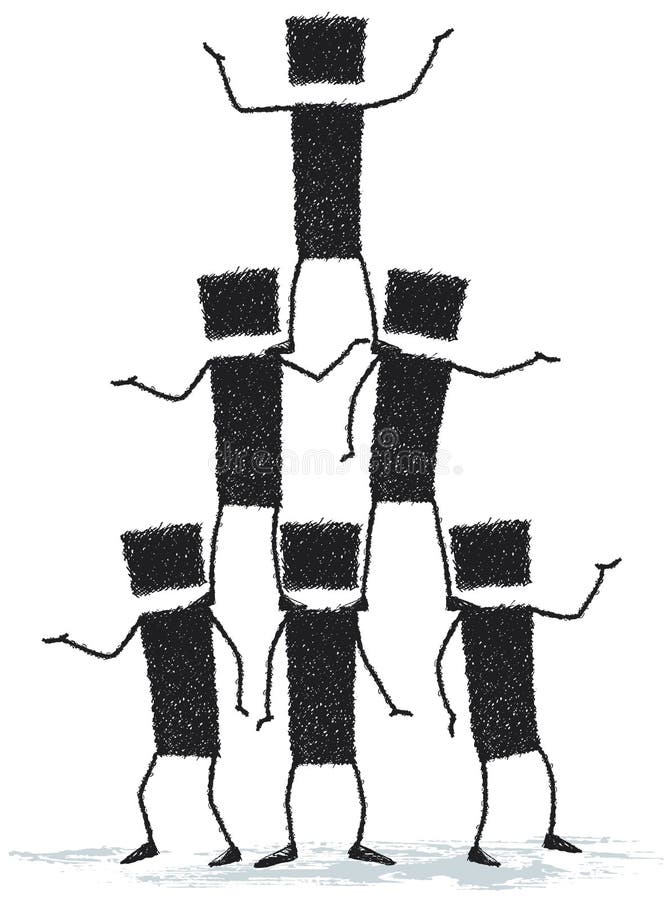 People Pyramid, Isolated on White Background Stock Vector ...