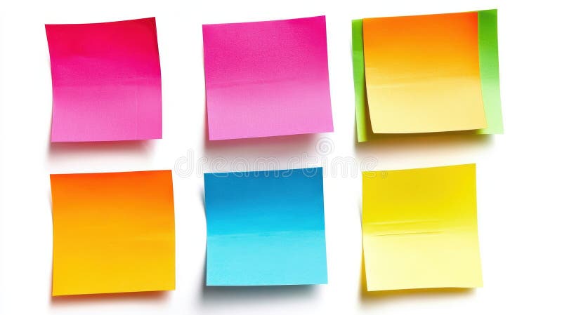 A Group of Sticky Notes Sitting on Top of a White Surface Stock ...