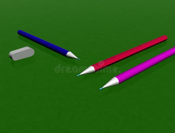 A group of still life stock illustration. Illustration of pencils ...