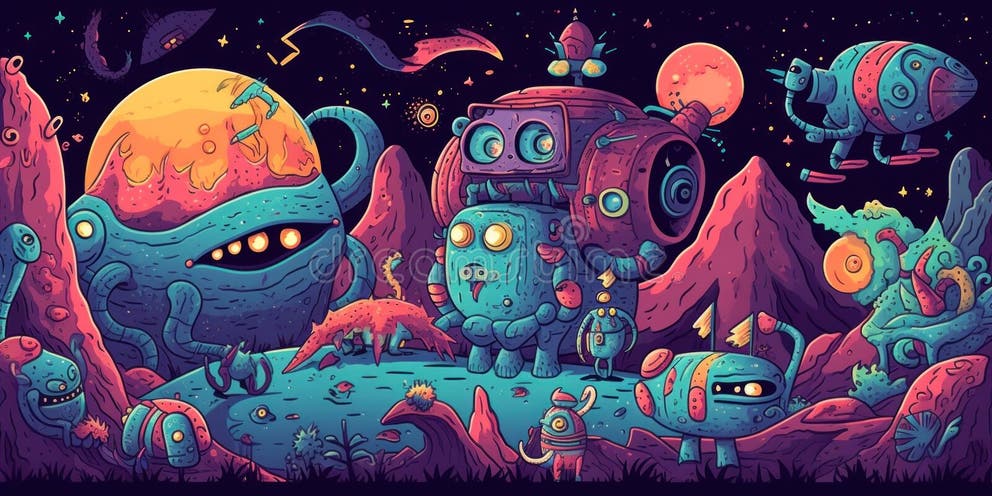 A Group of Strange Looking Alien Like Creatures. Generative AI Image ...