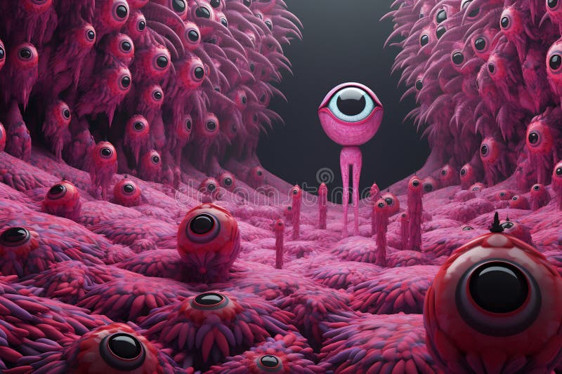 Group of Strange Objects in a Field Stock Photo - Image of eerie ...