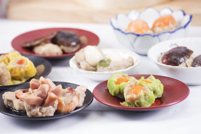 Group of Stream Dim Sum Chinese Food Stock Image - Image of flour ...
