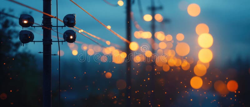 A Group of Streetlights Mounted on a Single Pole, Illuminating the ...