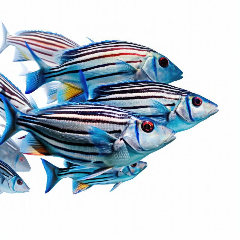 Striped Fish with Plants, Coloring Page, Simple, Eps. Stock Vector ...