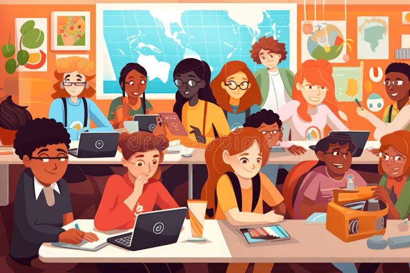 Cartoon Class Discussion Stock Illustrations – 843 Cartoon Class ...