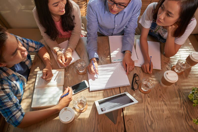 Students Doing Homework Together Stock Image - Image of table, college ...