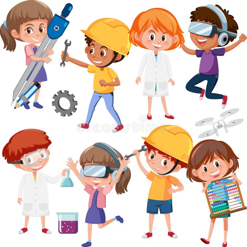 Group of Student Learning Character Stock Vector - Illustration of ...