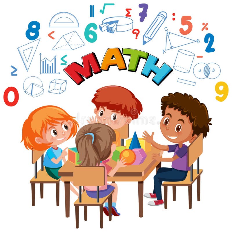 Group of Student Learning Math Stock Vector - Illustration of study ...