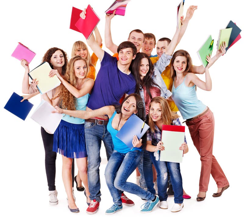 Group Student with Notebook. Stock Image - Image of school, learn: 28031689