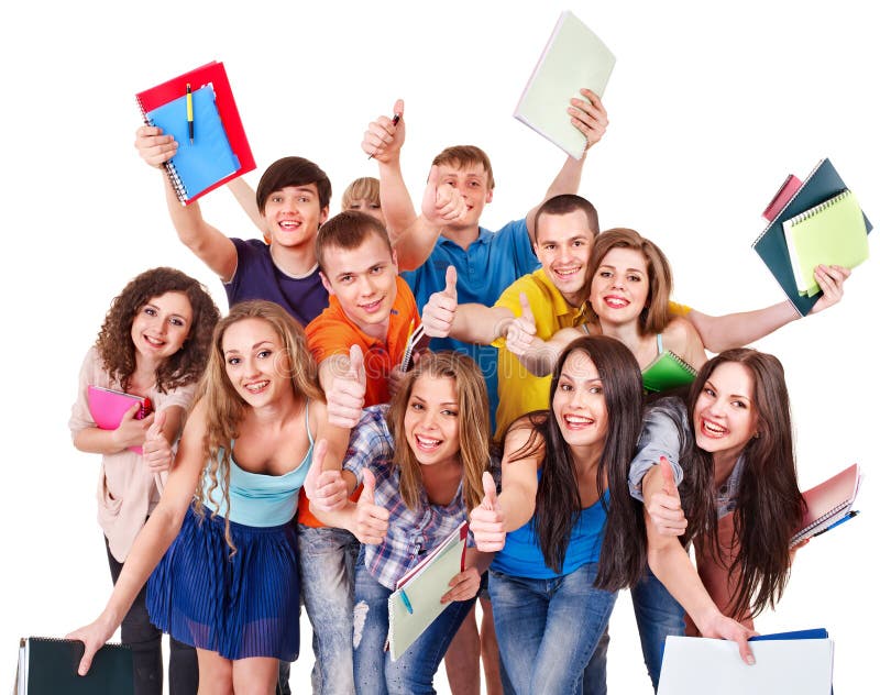 Group Student with Notebook. Stock Photo - Image of active, adult: 29083450