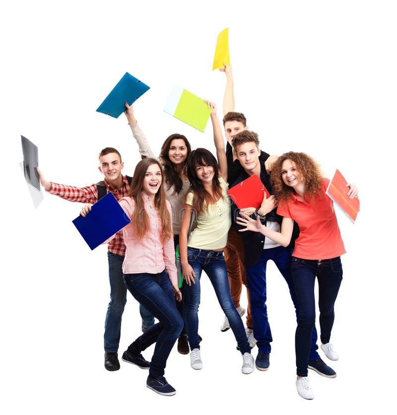 Group Student with Notebook Stock Photo - Image of friend, group: 38433000