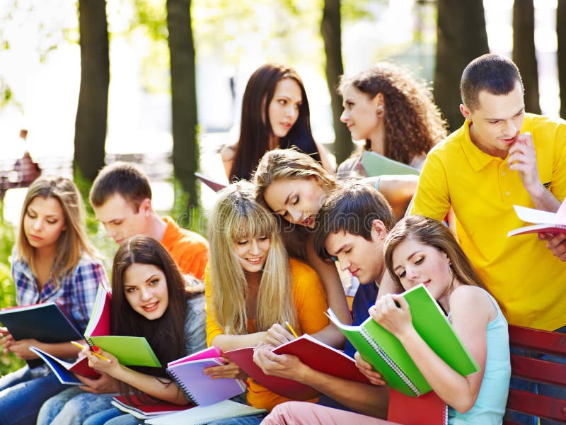 High school students stock image. Image of group, books - 18227099