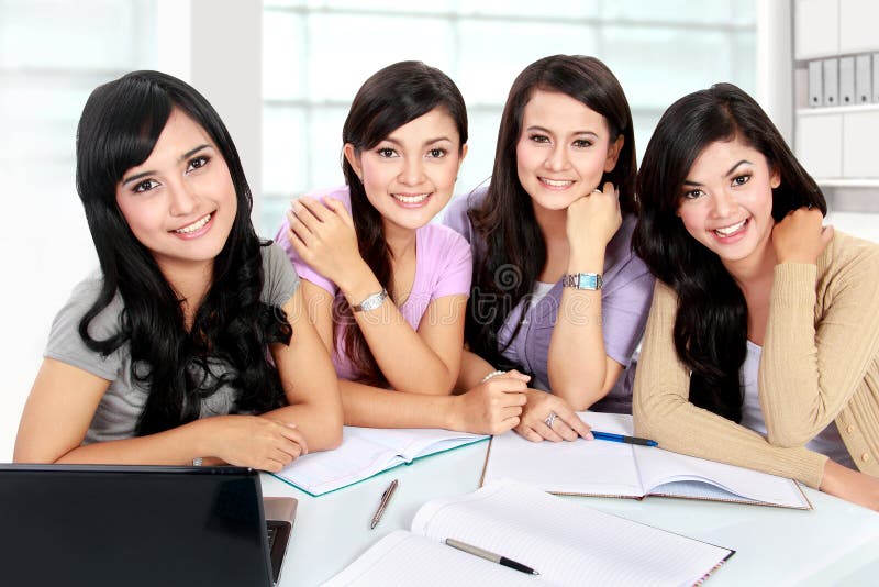 Group of Student Studying Together Stock Image - Image of friends ...