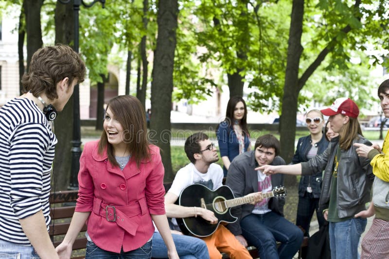 Group of Student on Weekend. Music Stock Image - Image of glasses ...