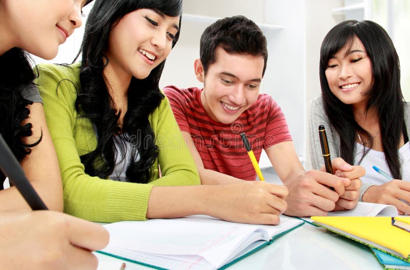 Group of students stock image. Image of cheerful, classroom - 27603579