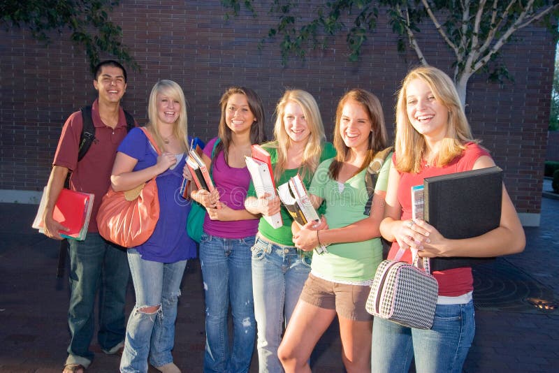 Group of Students stock image. Image of female, cheerful - 7427781